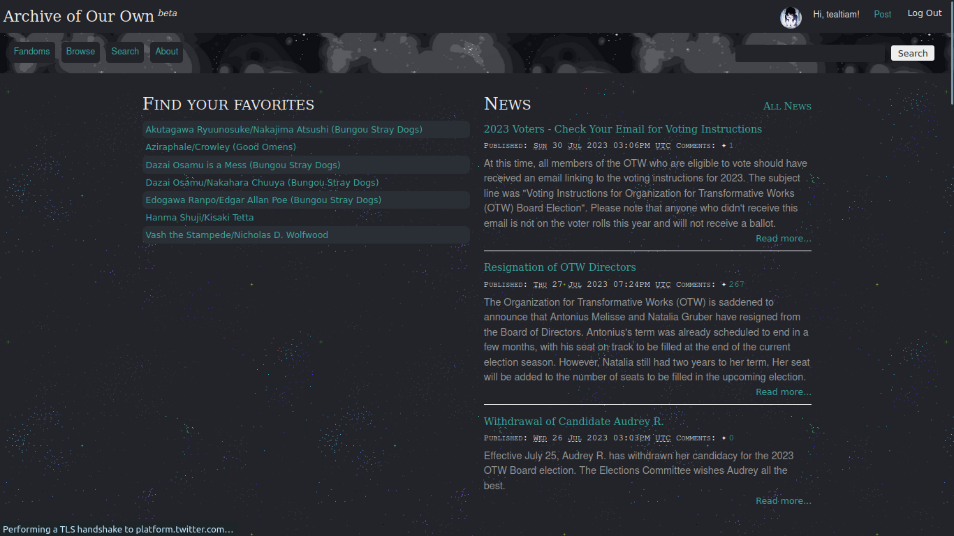 [AO3 skin] Teal skin with stars - tealtiam - No Fandom [Archive of Our Own]